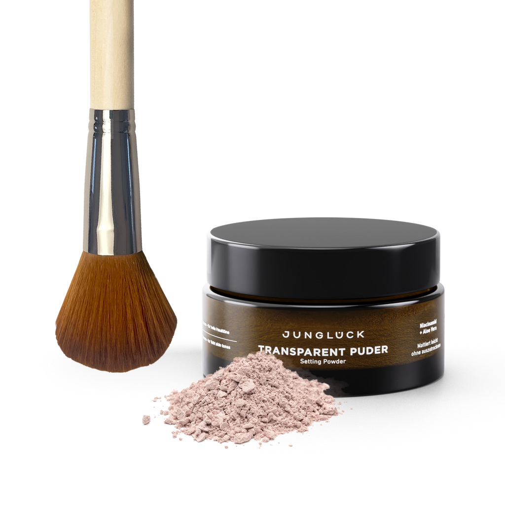 Transparent Puder + Pinsel Kombi | JUNGLÜCK - Authentische Kosmetik